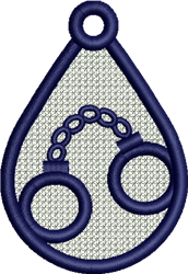 FSL Handcuff Pendant Embroidery Design | EmbroideryDesigns.com