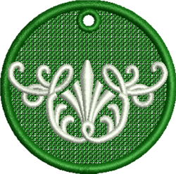 FSL Round Ornament Embroidery Design | EmbroideryDesigns.com