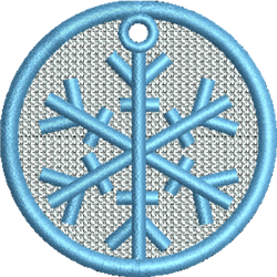 FSL Snowflake Circle Embroidery Design | EmbroideryDesigns.com