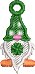 FSL Shamrock Gnome Embroidery Design | EmbroideryDesigns.com