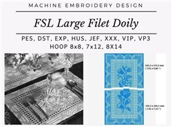 FSL Large Filet Doily Embroidery Design | EmbroideryDesigns.com