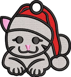 FSL Santa Kitten Embroidery Design | EmbroideryDesigns.com