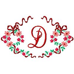 Floral Monogram D Embroidery Design | EmbroideryDesigns.com