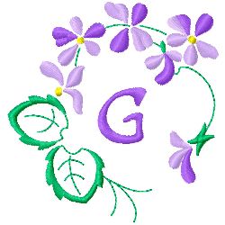 Floral Monogram G Embroidery Design | EmbroideryDesigns.com