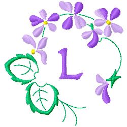 Floral Monogram L Embroidery Design | EmbroideryDesigns.com