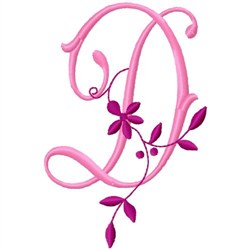 Floral Monogram D Embroidery Design | EmbroideryDesigns.com