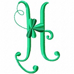 Shamrock Monogram H Embroidery Design | EmbroideryDesigns.com