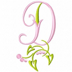 Monogram Floral D Embroidery Design | EmbroideryDesigns.com