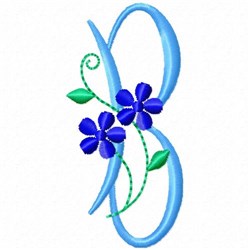 Monogram Blossom B Embroidery Design | EmbroideryDesigns.com
