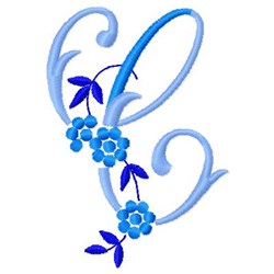Floral Alphabet C Embroidery Design | EmbroideryDesigns.com