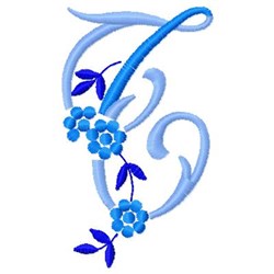 Floral Alphabet T Embroidery Design | EmbroideryDesigns.com