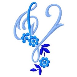 Floral Alphabet V Embroidery Design | EmbroideryDesigns.com