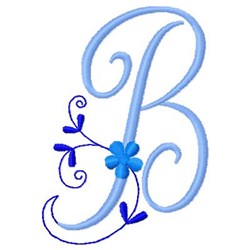 Floral Script Alphabet B Embroidery Design | EmbroideryDesigns.com