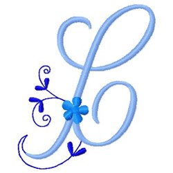 Floral Script Alphabet C Embroidery Design | EmbroideryDesigns.com