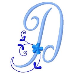 Floral Script Alphabet D Embroidery Design | EmbroideryDesigns.com