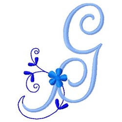 Floral Script Alphabet G Embroidery Design | EmbroideryDesigns.com