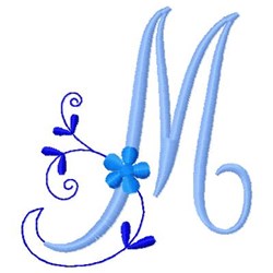 Floral Script Alphabet M Embroidery Design | EmbroideryDesigns.com