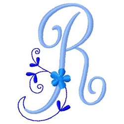 Floral Script Alphabet R Embroidery Design | EmbroideryDesigns.com