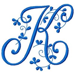 Monogram Letter K Embroidery Design | EmbroideryDesigns.com