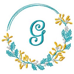 Holly Monogram G Embroidery Design | EmbroideryDesigns.com