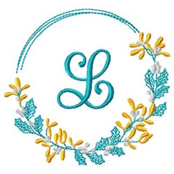 Holly Monogram L Embroidery Design | EmbroideryDesigns.com