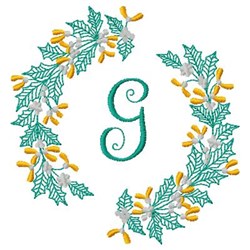 Holly Letter G Embroidery Design | EmbroideryDesigns.com