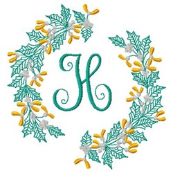 Holly Letter H Embroidery Design | EmbroideryDesigns.com