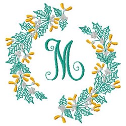 Holly Letter M Embroidery Design | EmbroideryDesigns.com