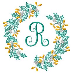 Holly Letter R Embroidery Design | EmbroideryDesigns.com