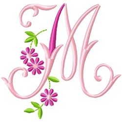 Daisy Monogram M Embroidery Design | EmbroideryDesigns.com