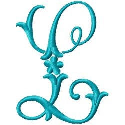 Elegant Monogram L Embroidery Design | EmbroideryDesigns.com