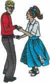Jitterbug couple Embroidery Design | EmbroideryDesigns.com