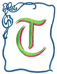 Monogram T Embroidery Design | EmbroideryDesigns.com