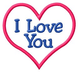I Love You Embroidery Design | EmbroideryDesigns.com