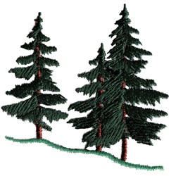 Evergreen Trees Embroidery Design | EmbroideryDesigns.com