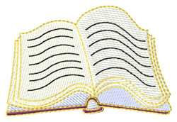 Open Book Embroidery Design | EmbroideryDesigns.com