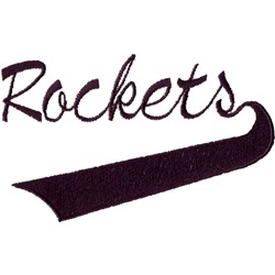 Rockets Lettering Embroidery Design | EmbroideryDesigns.com