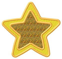 Gold Star Applique Embroidery Design | EmbroideryDesigns.com