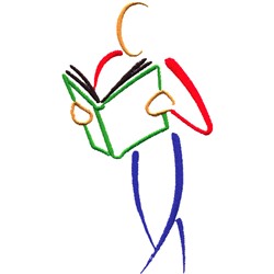 Reader Outline Embroidery Design | EmbroideryDesigns.com