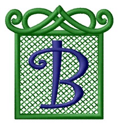 Embossed Square B Embroidery Design | EmbroideryDesigns.com