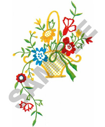 FLOWER BASKET Embroidery Design | EmbroideryDesigns.com