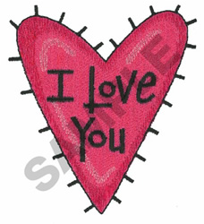 I LOVE YOU Embroidery Design | EmbroideryDesigns.com