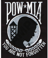 POW-MIA... (SEWN ON BLACK) Embroidery Design | EmbroideryDesigns.com