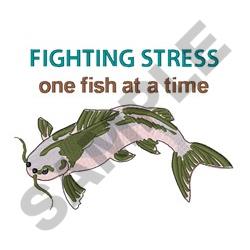 Fighting Stress Catfish Embroidery Design | EmbroideryDesigns.com