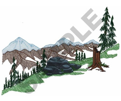MOUNTAIN SCENE Embroidery Design | EmbroideryDesigns.com