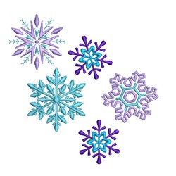FIVE SNOWFLAKES Embroidery Design | EmbroideryDesigns.com