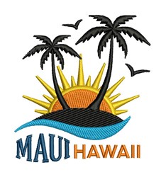MAUI HAWAII Embroidery Design | EmbroideryDesigns.com