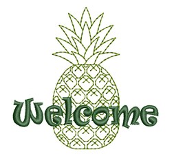 PINEAPPLE WELCOME Embroidery Design | EmbroideryDesigns.com