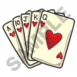 POKER ROYAL FLUSH Embroidery Design | EmbroideryDesigns.com