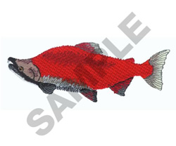 SOCKEYE SALMON Embroidery Design | EmbroideryDesigns.com